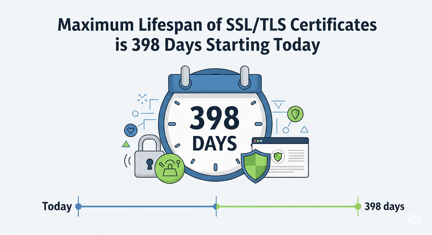 Maximum Lifespan of SSL/TLS Certificates is 398 Days Starting Today